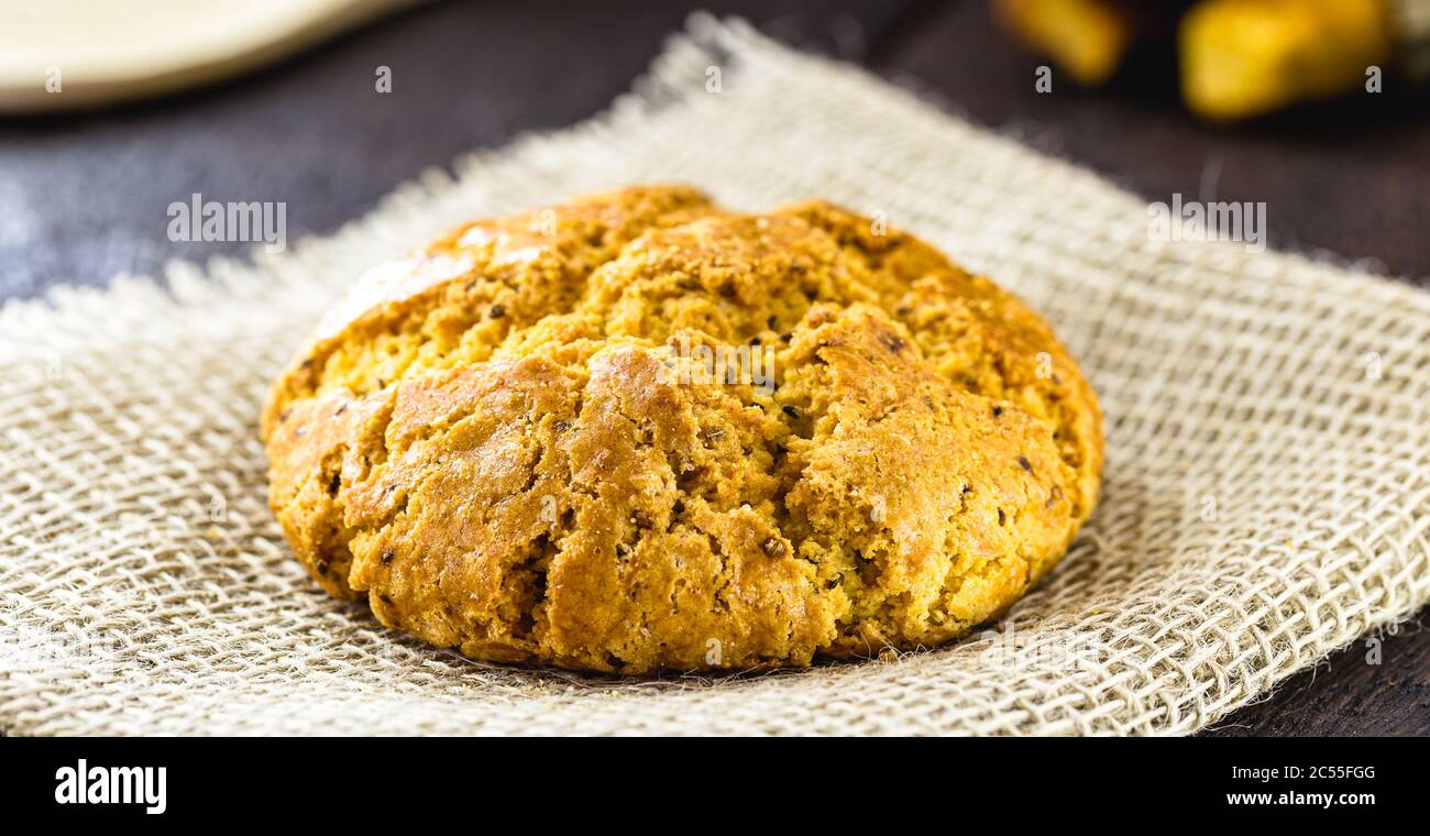 cornmeal bread, small traditional bread from Brazil and Portugal, made ...
