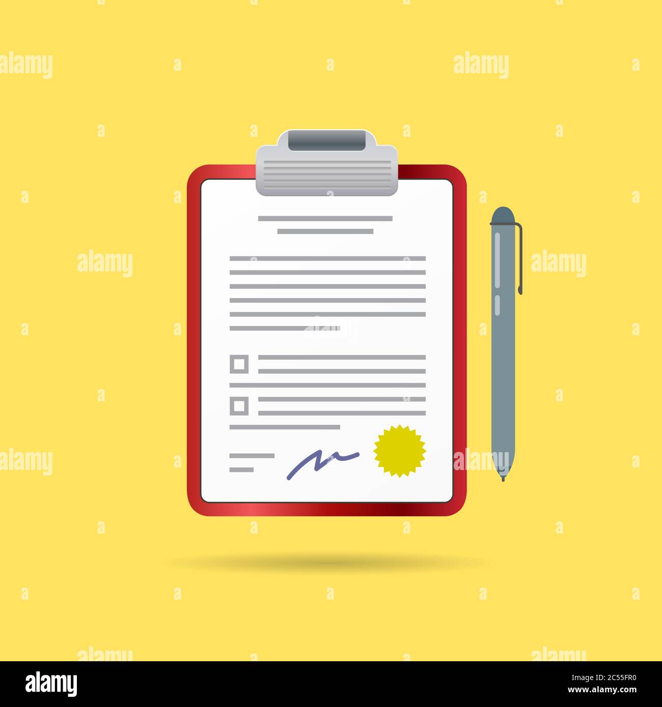 Vector Agreement Contract and Pen with Signature Stock Vector Image ...