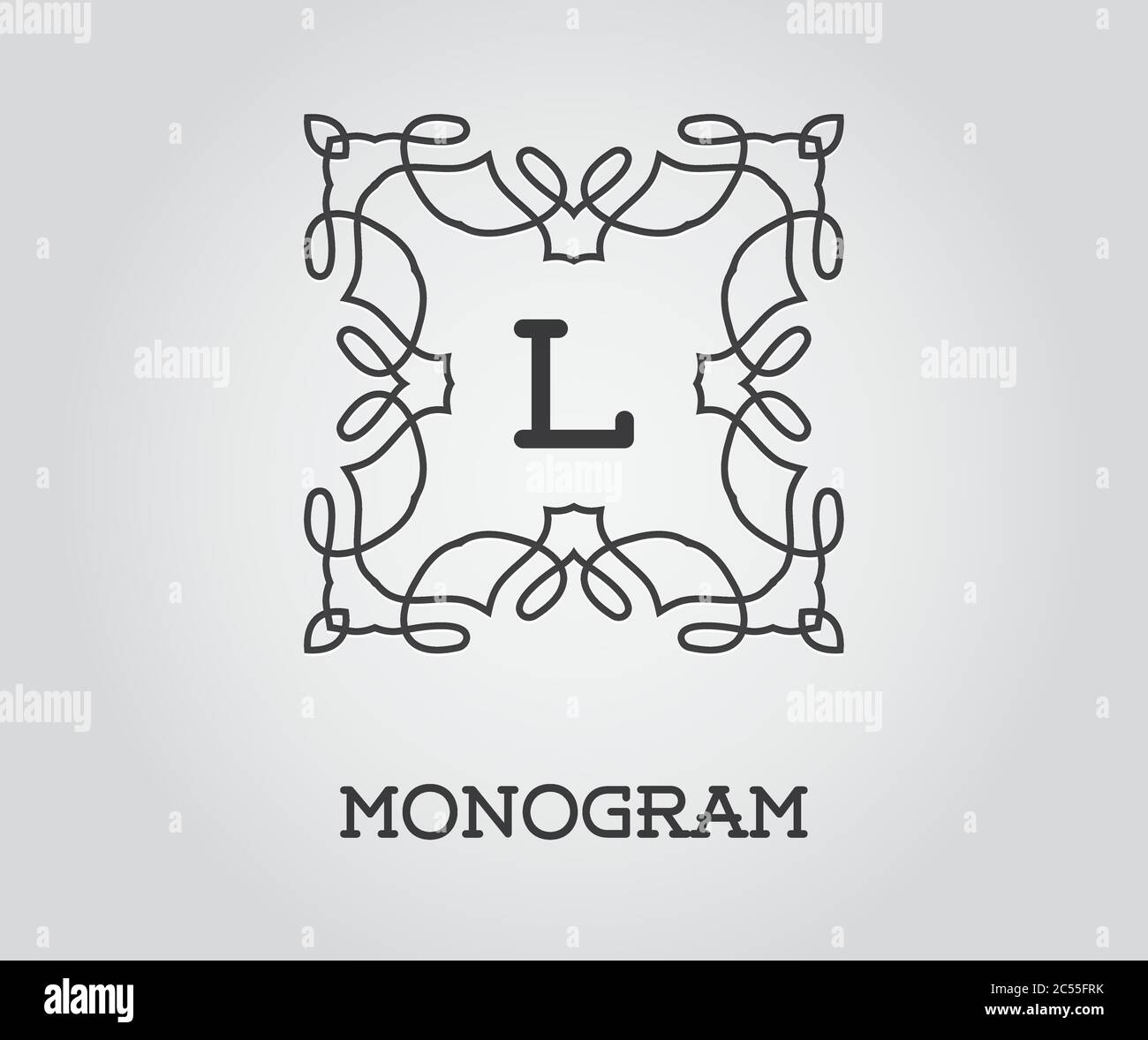 Monogram Design Template with Letter Vector Illustration Premium ...
