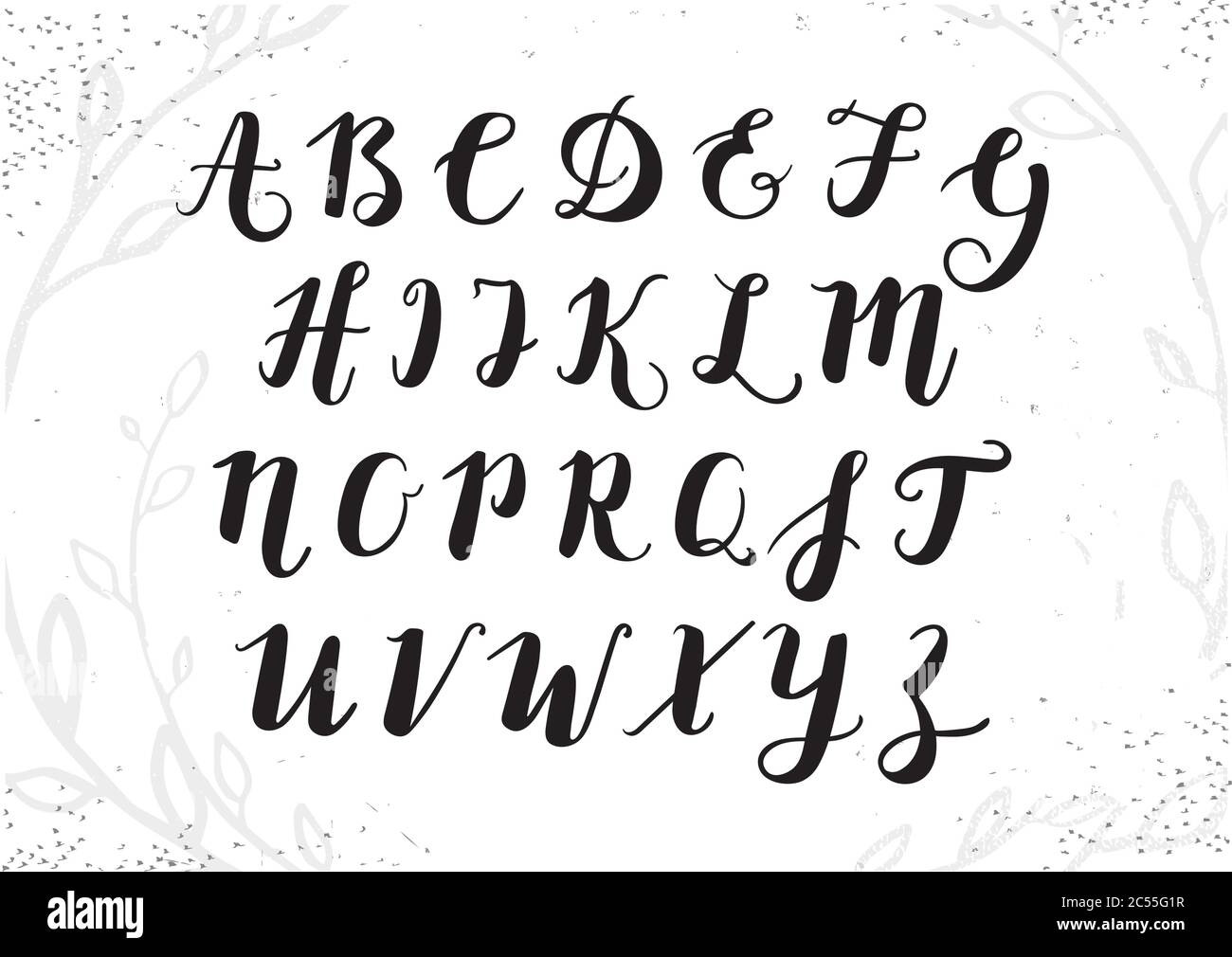 Vector Hand Drawn Script Alphabet. Letters Written with a Brush Pen with Ink Stock Vector Image Art Alamy