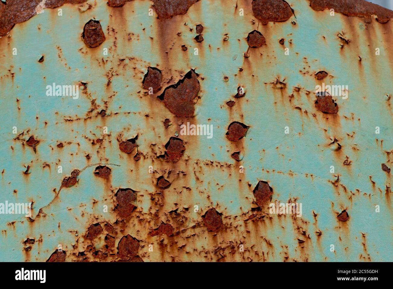green colored metal, old rusty metal plate and background Stock Photo ...