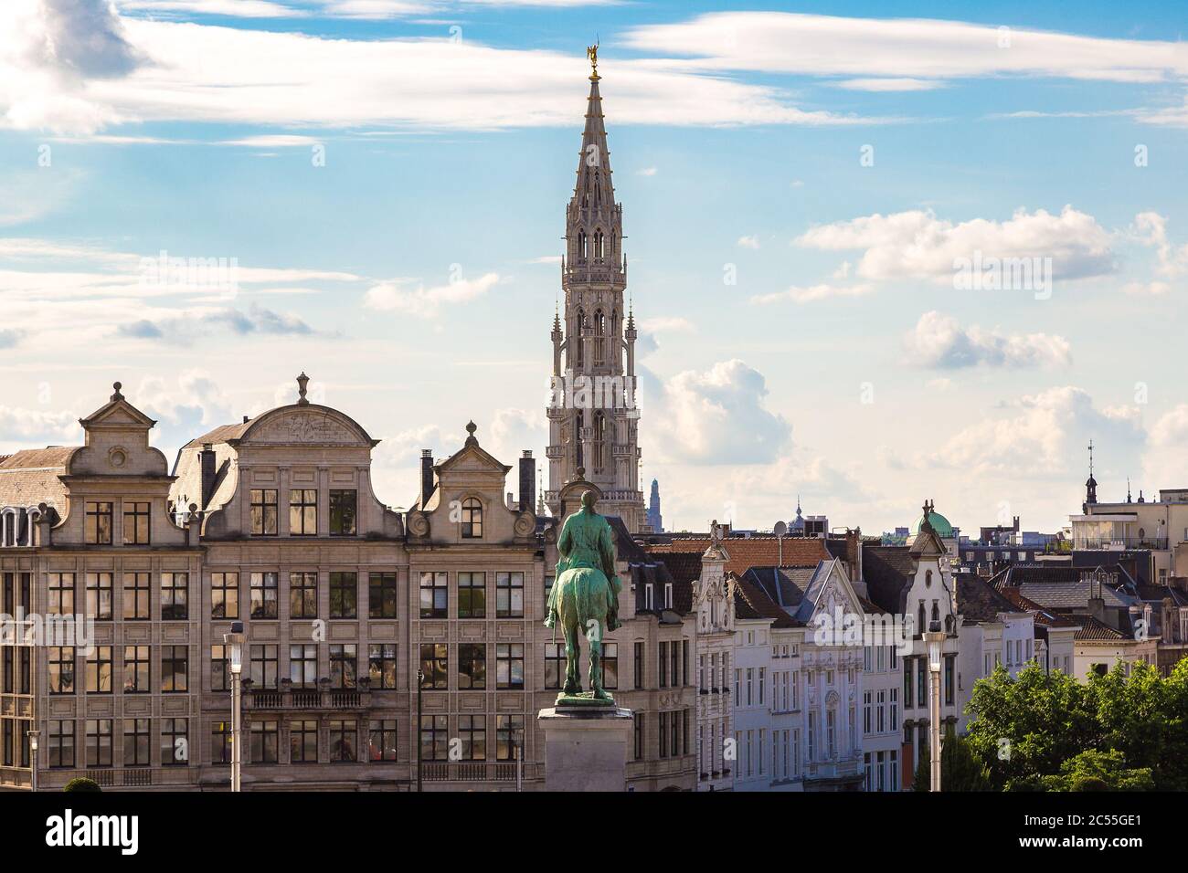 Cityscape of Brussels in a beautiful summer day, Belgium Stock Photo ...