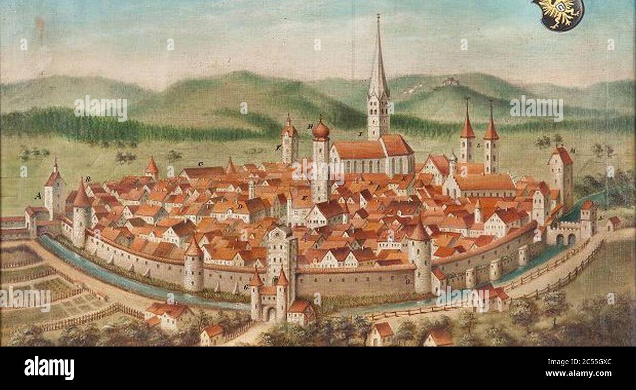 Isny historische Stadtansicht 2 Stock Photo - Alamy