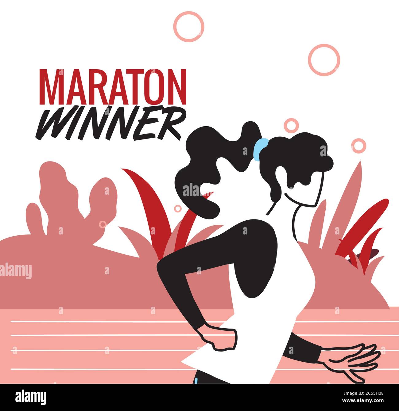woman avatar running vector design design, Marathon athlete training ...