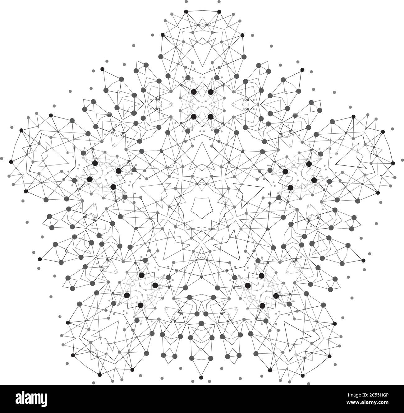 Vector Shape, Molecular Structure with Lines and Dots Stock Vector ...
