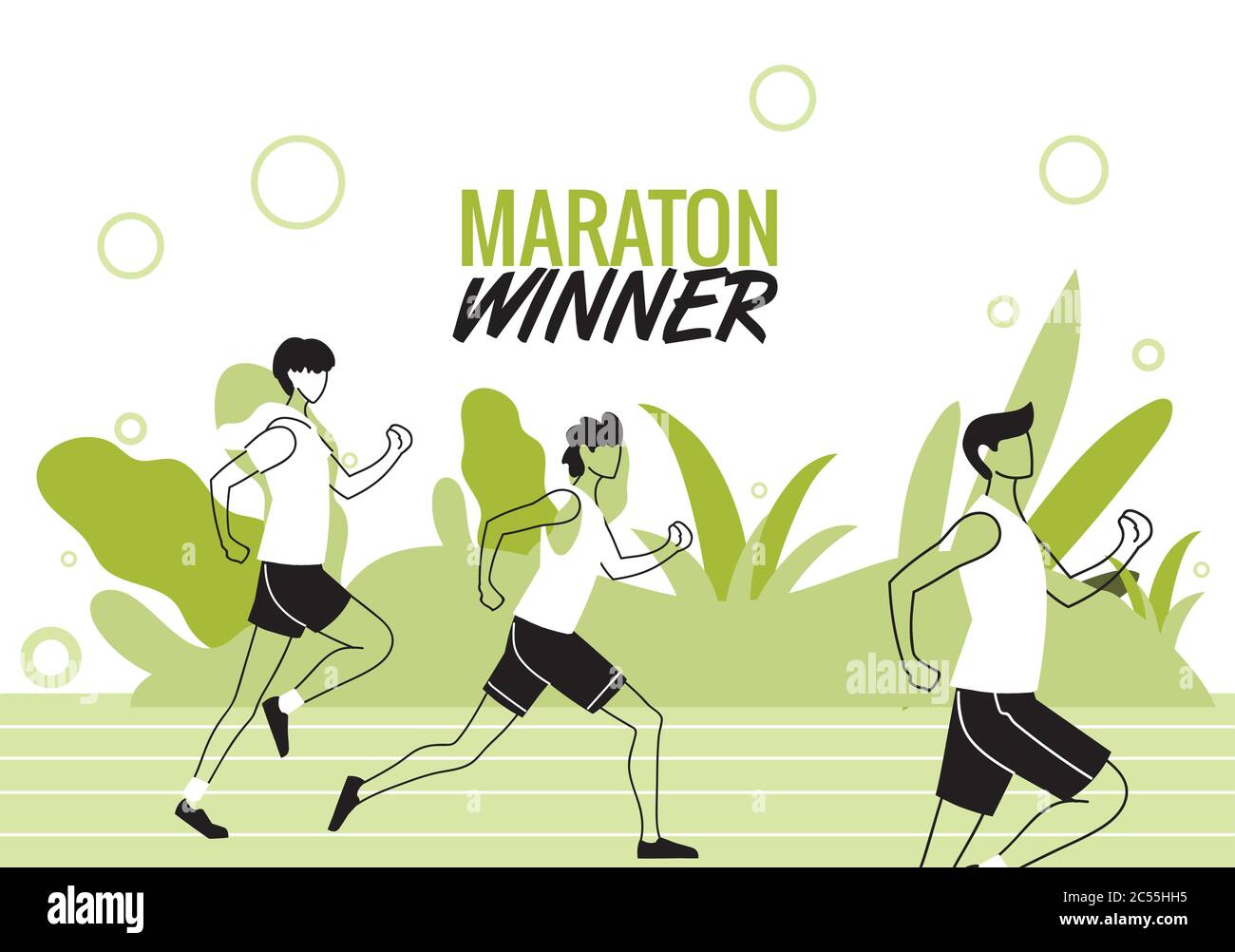 men avatars running on track vector design design, Marathon athlete ...