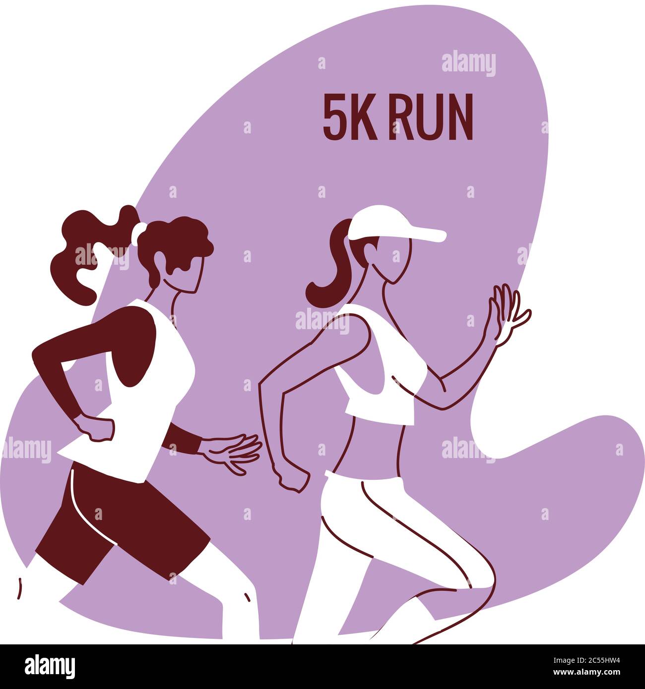 women avatars running and 5k run vector design design, Marathon athlete ...