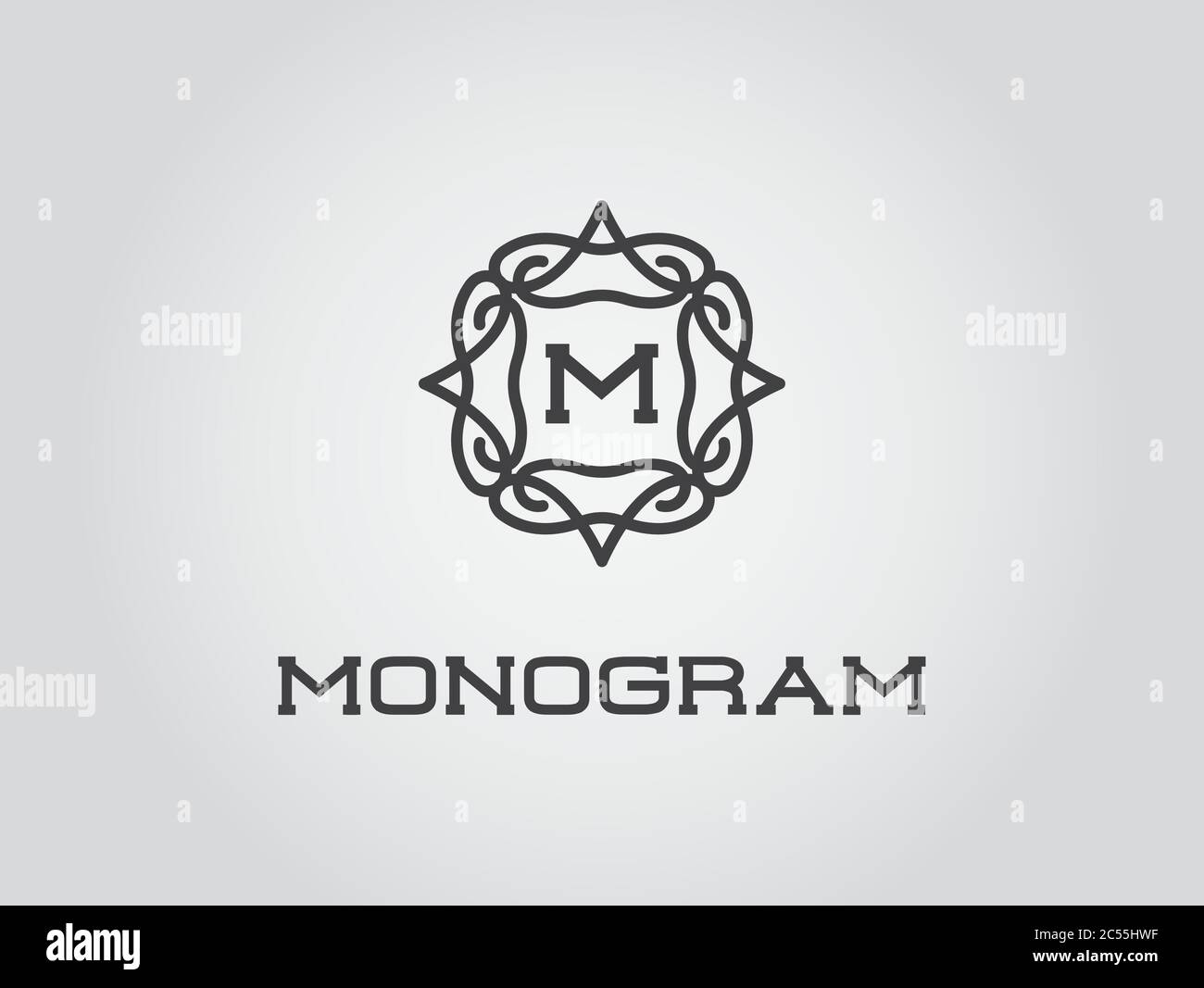 Compact Monogram Design Template with Letter Vector Illustration ...