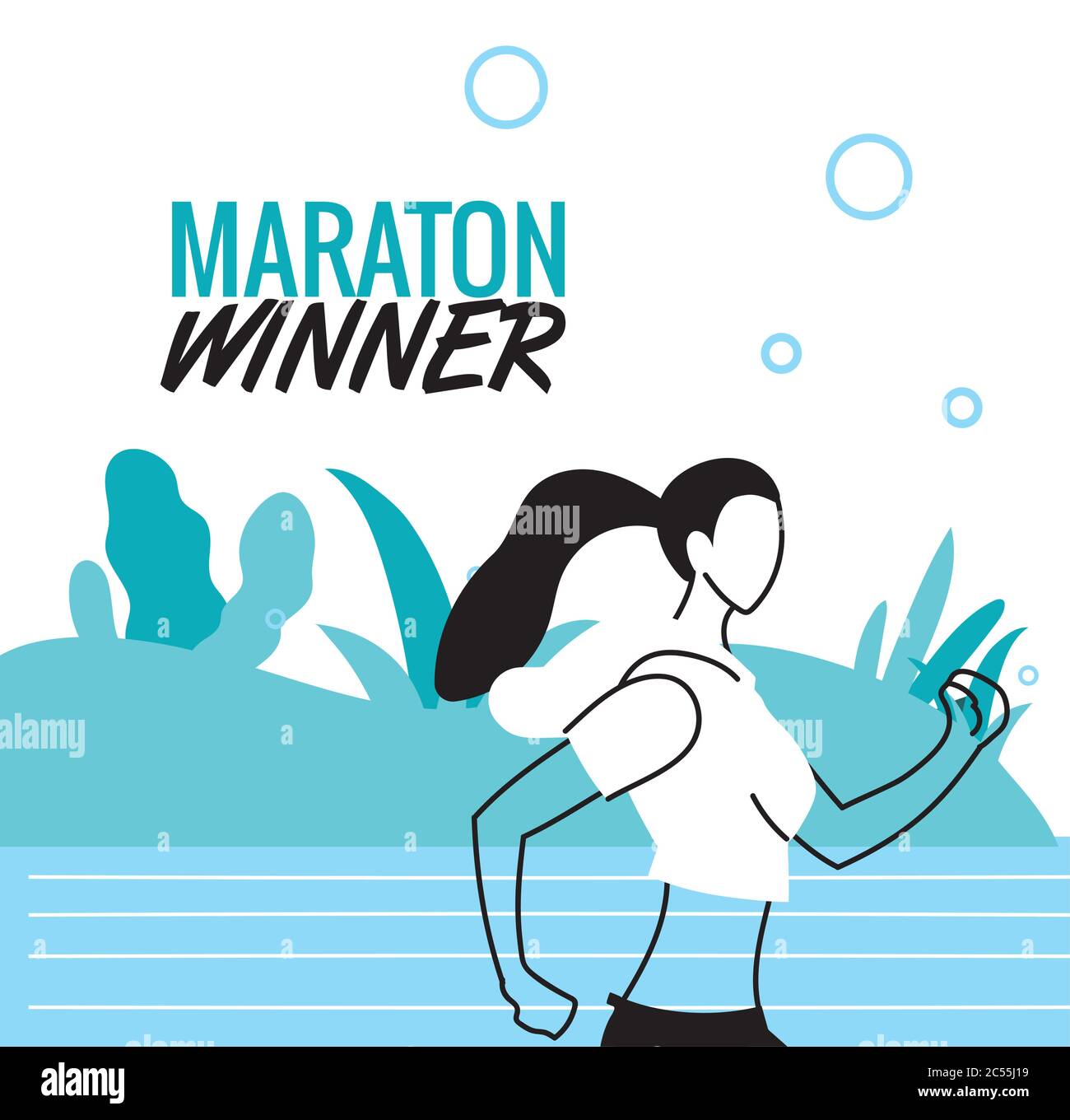 woman avatar running vector design design, Marathon athlete training ...