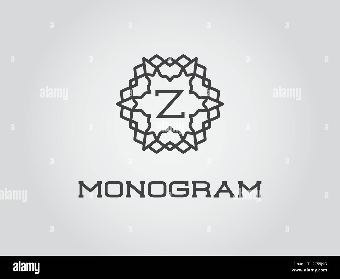 Compact Monogram Design Template with Letter Vector Illustration ...