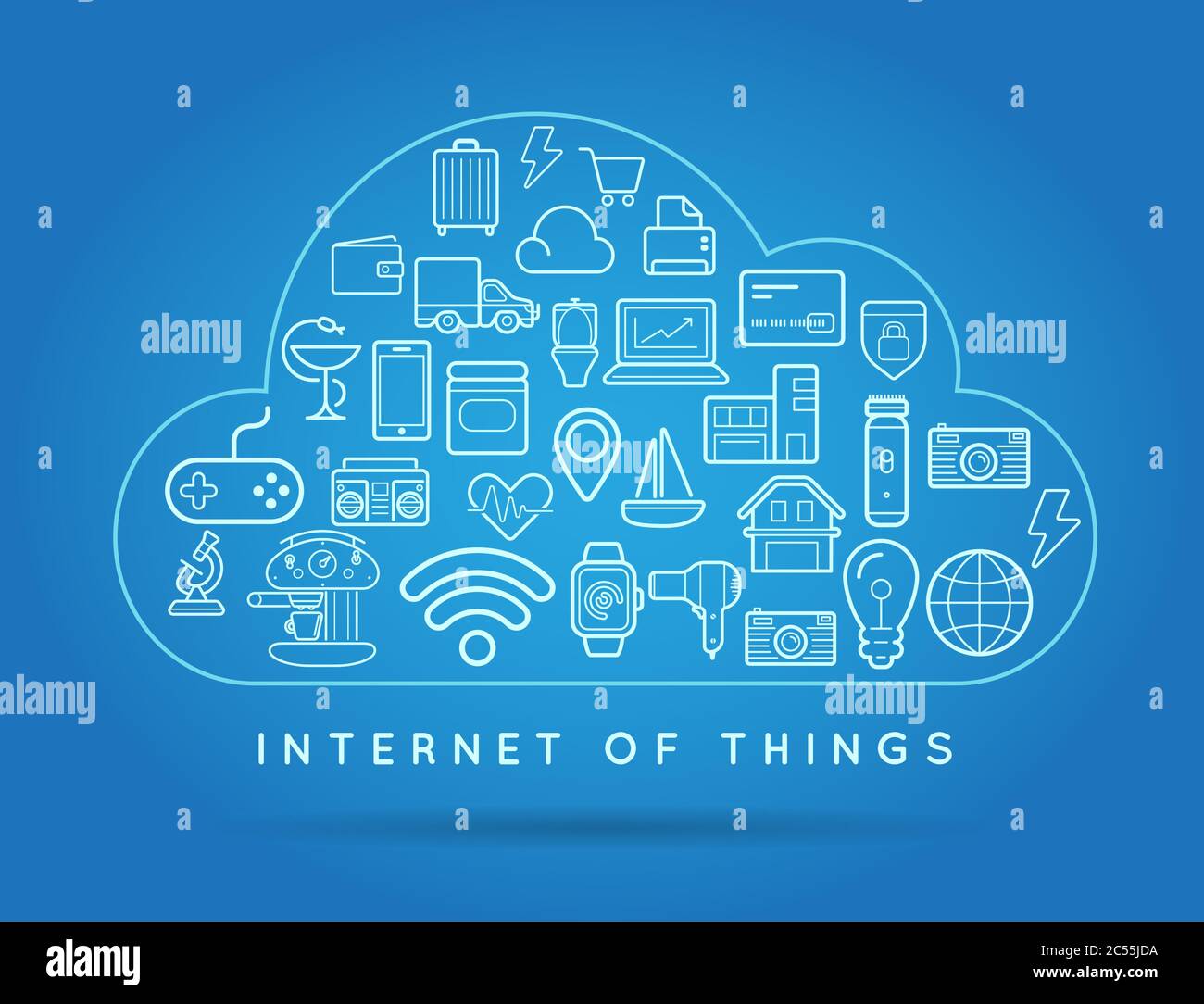 Cloud IOT Internet of Things Smart Home Vector Quality Design with ...