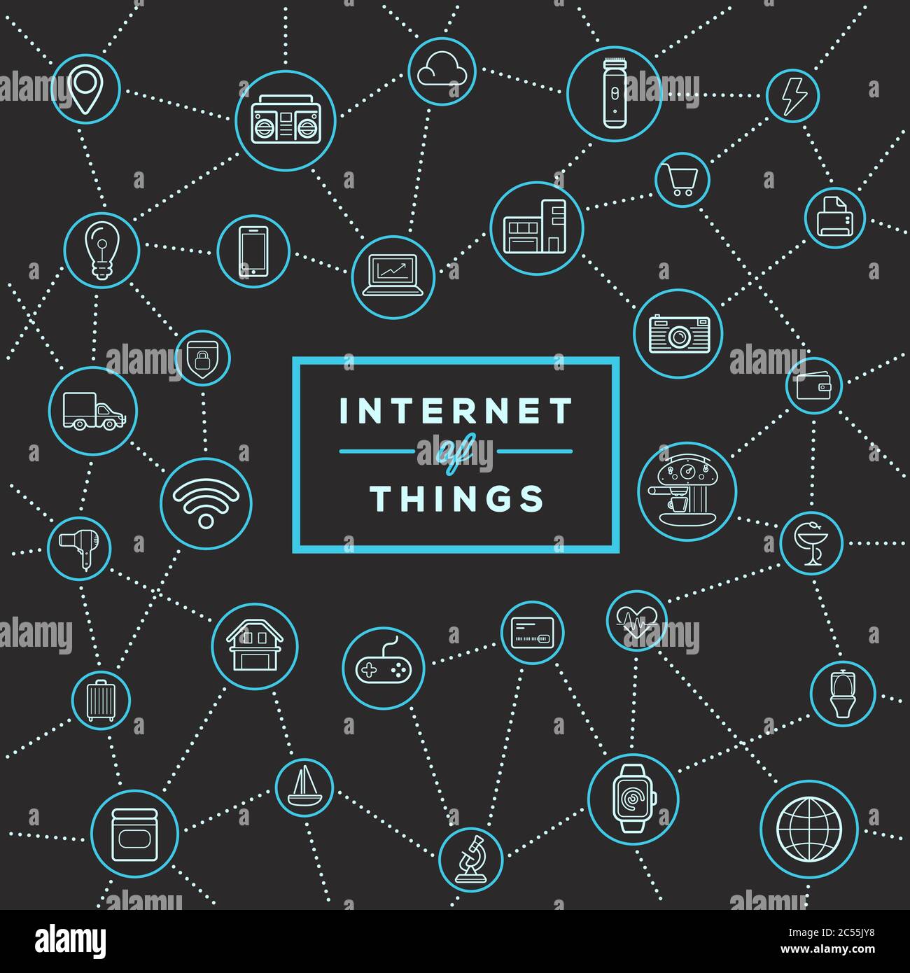 IOT Internet of Things Smart Home Vector Quality Design with Icons ...