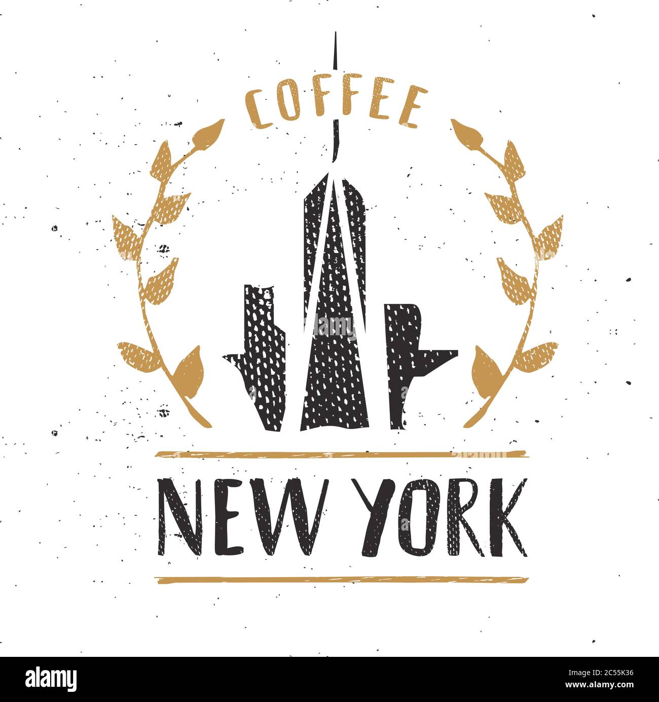 New York City Template Hand Drawn Calligraphy Pen Brush Vector Stock ...