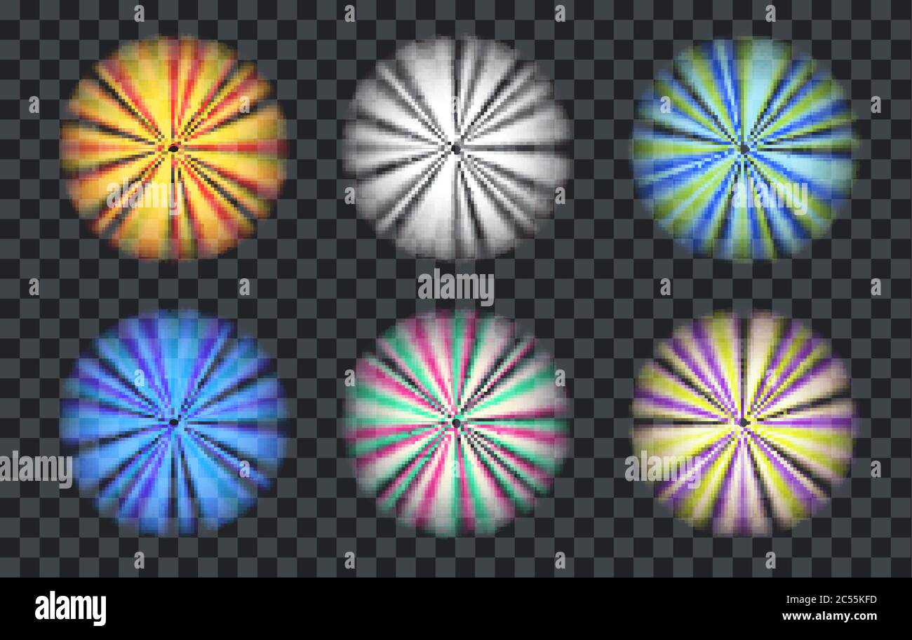 Vector Light Effect Circle Spotlight with Transparent Background Set ...