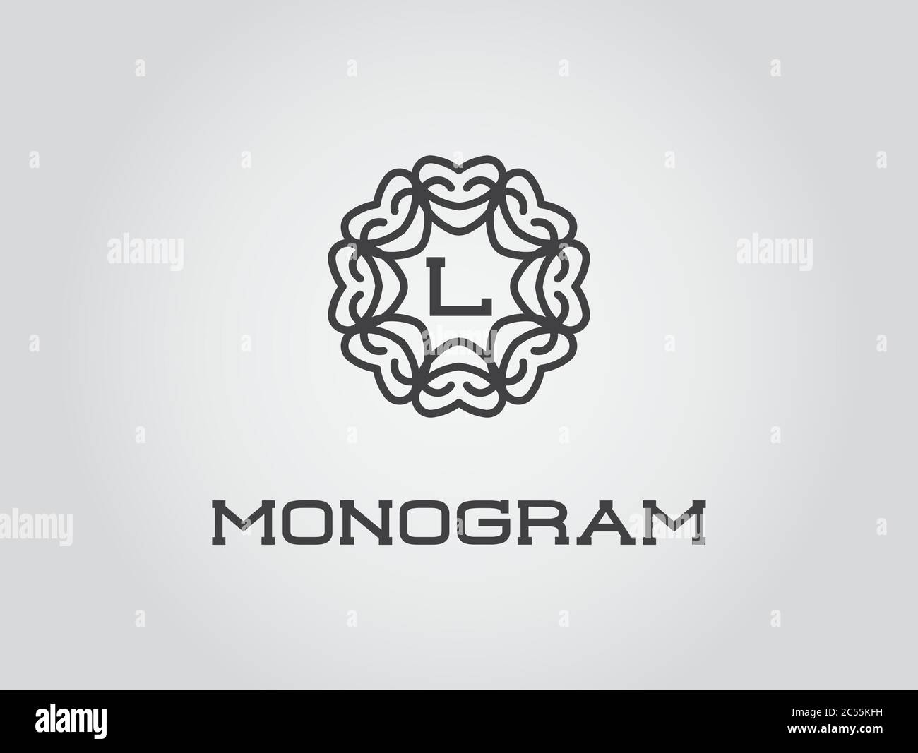 Compact Monogram Design Template with Letter Vector Illustration ...