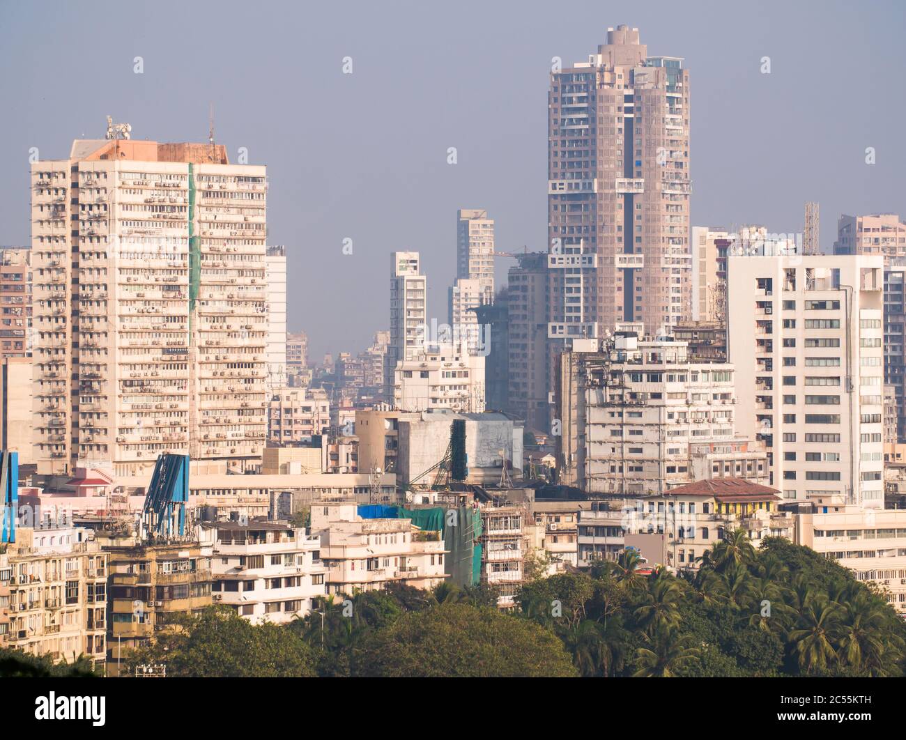 Mumbai skyline view from Marine Drive in Mumbai, India Stock Photo - Alamy