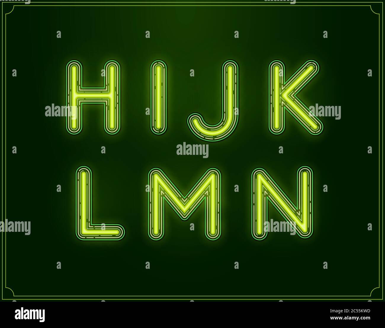 Neon Font Type Alphabet. Glowing in Vector Stock Vector Image & Art - Alamy