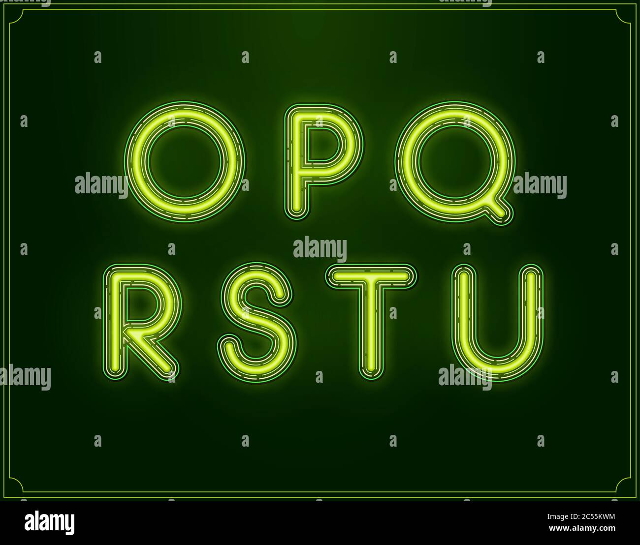 Neon Font Type Alphabet. Glowing in Vector Stock Vector Image & Art - Alamy