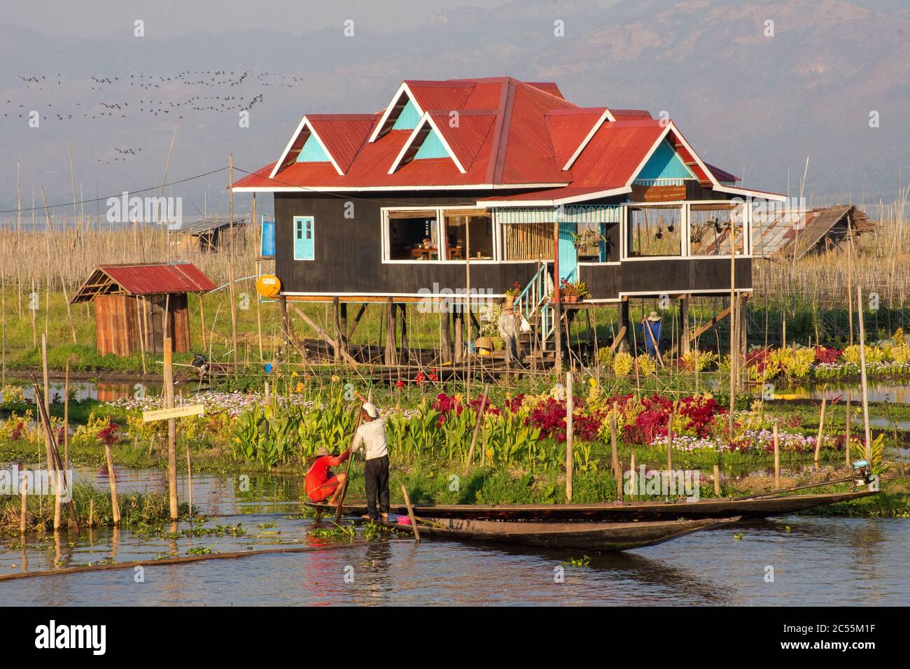 typical local house at Inle Lake Stock Photo - Alamy