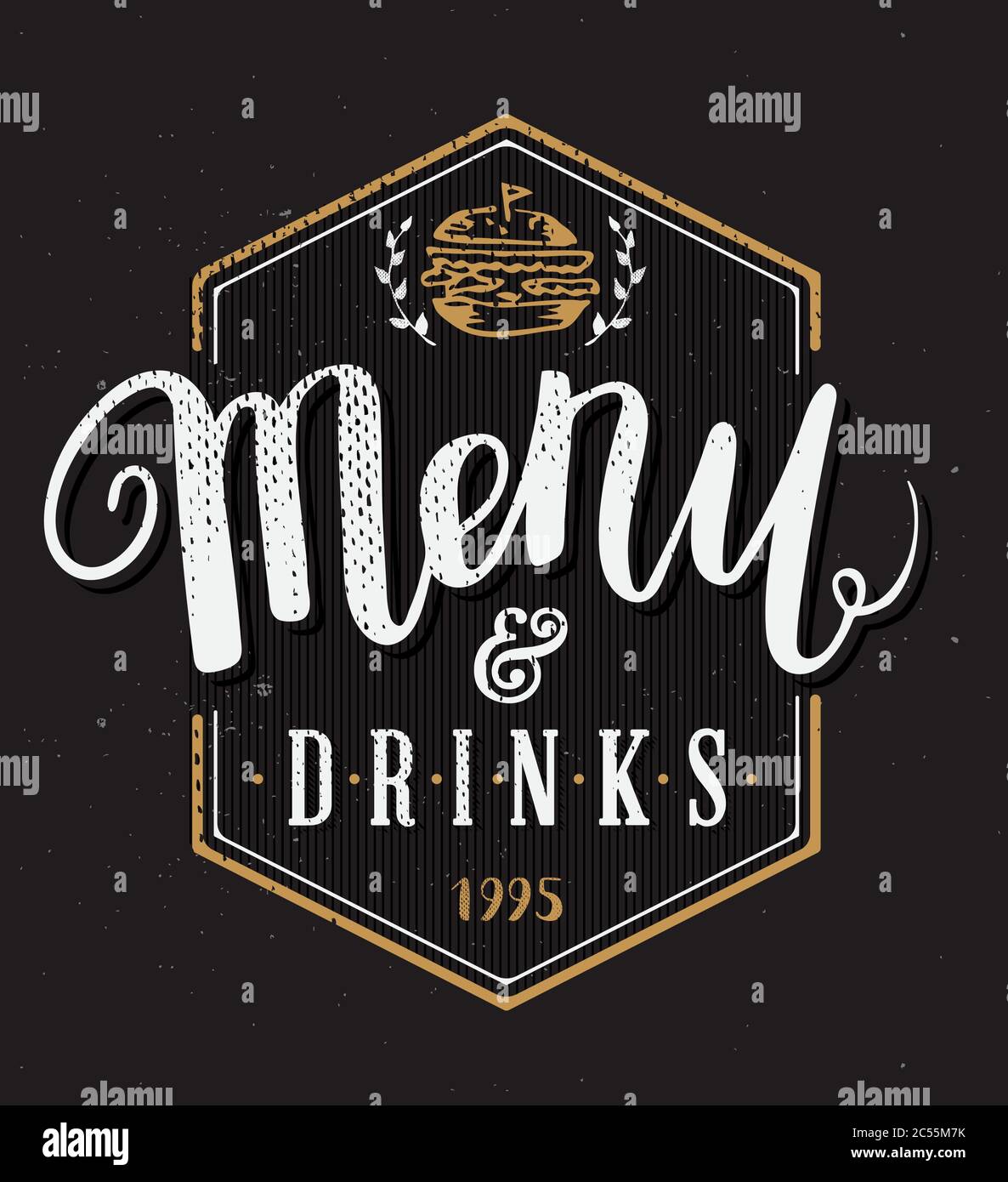 Restaurant Menu Template Hand Drawn Calligraphy Pen Brush Vector Stock ...