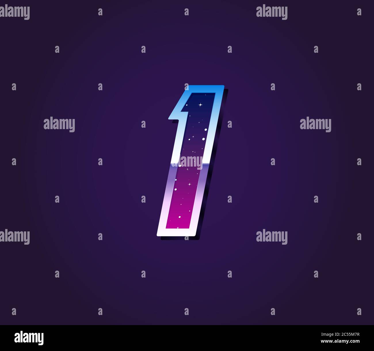 80s Style Retro Sci-Fi Font Digit or Number Vector Stock Vector Image ...