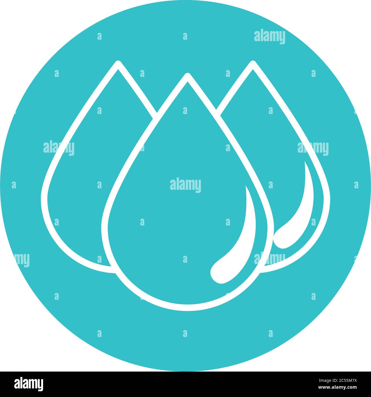 drops water element nature liquid blue block style icon vector ...