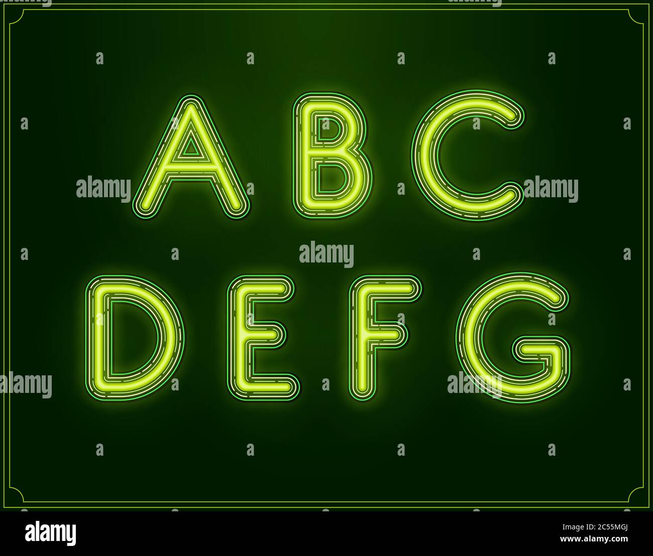Neon Font Type Alphabet. Glowing in Vector Stock Vector Image & Art - Alamy