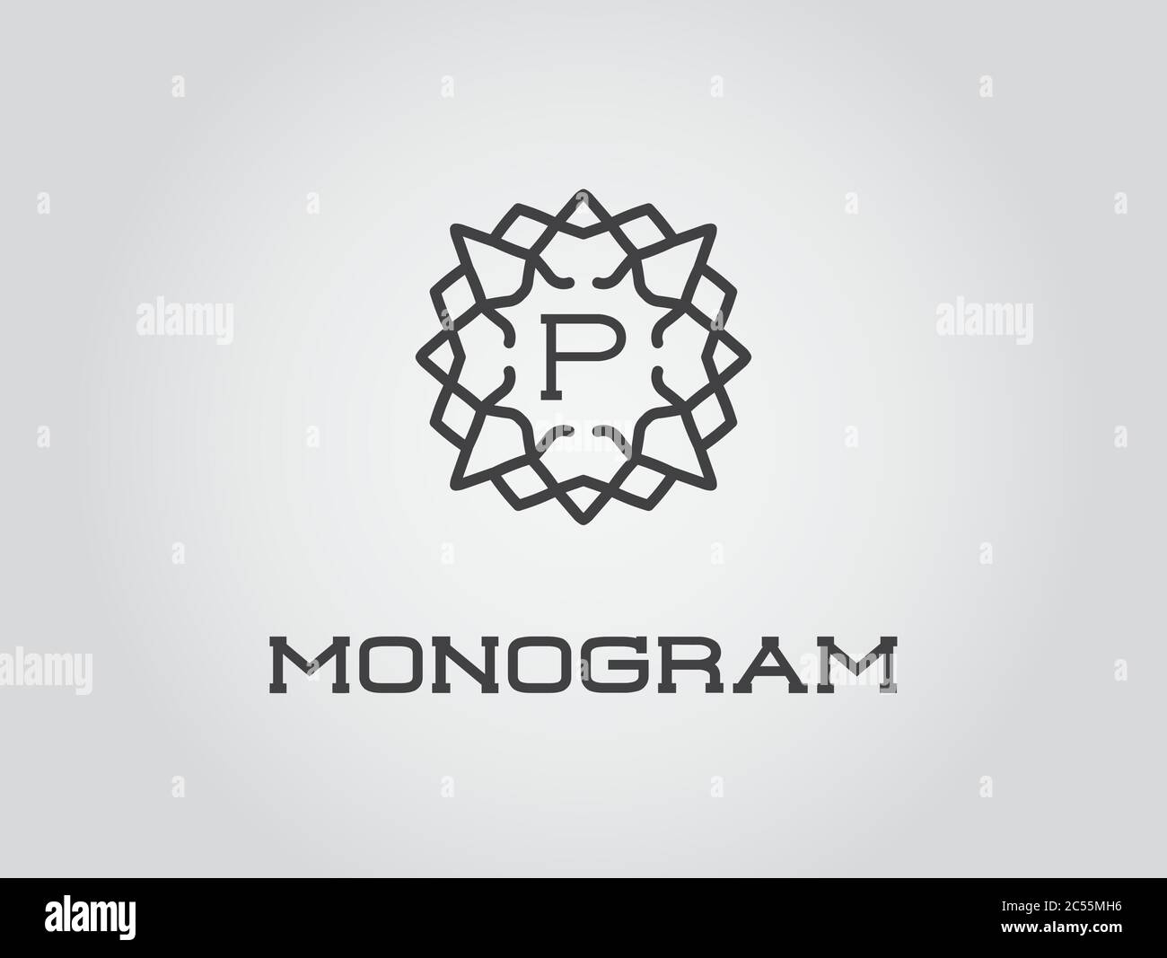 Compact Monogram Design Template with Letter Vector Illustration ...