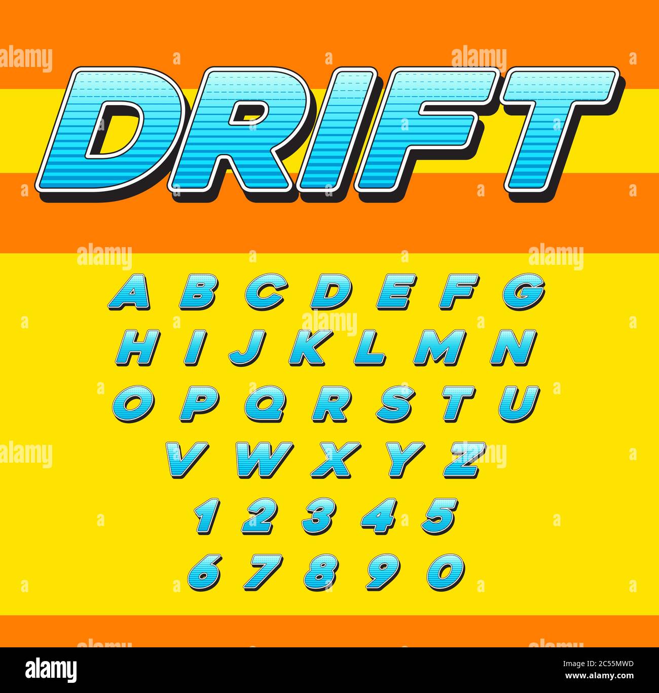 Vector Speed Racing Sport Italic Font with Letters and Numbers Stock ...