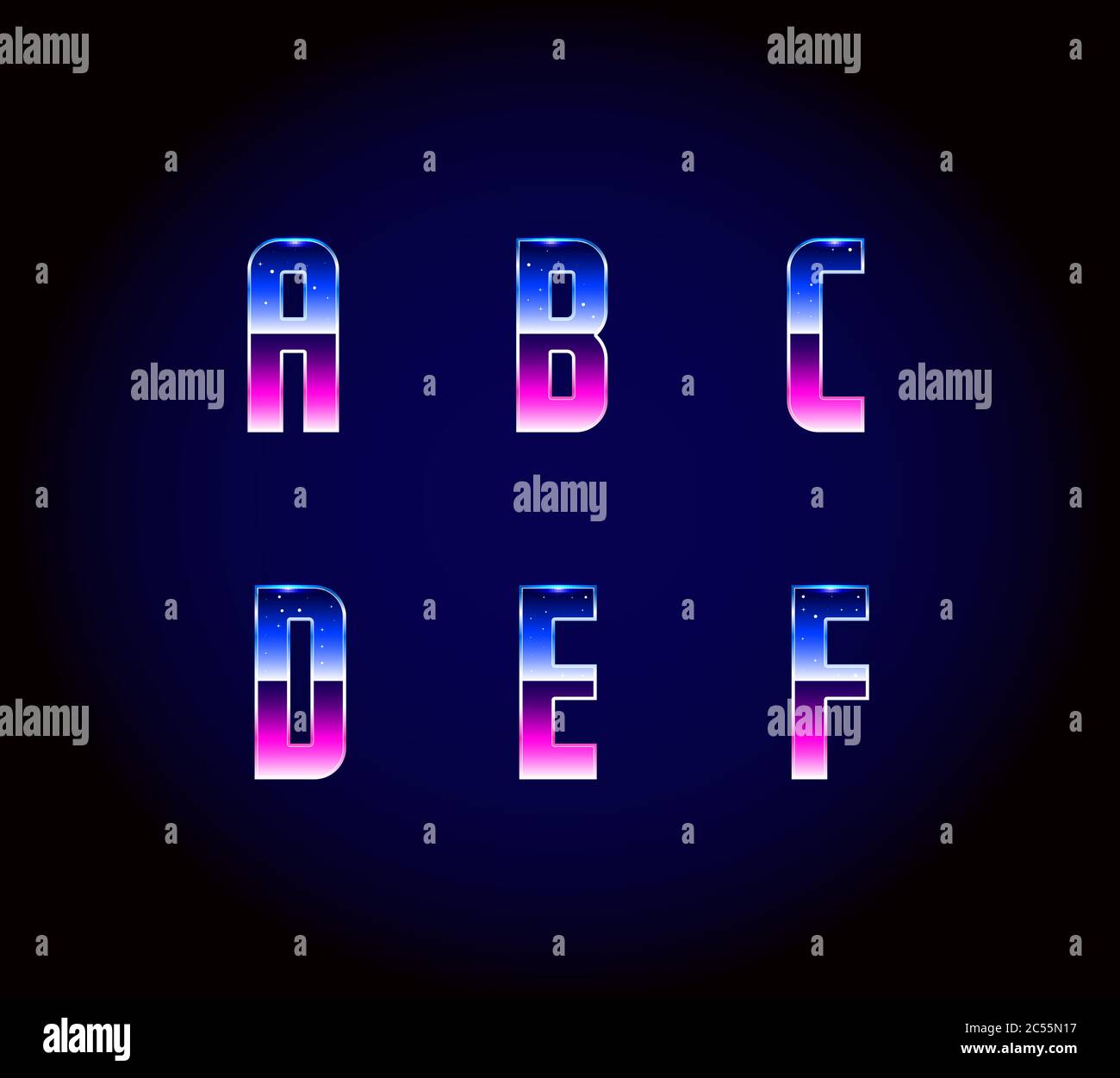80s Retro Futurism Sci-Fi Font Alphabet Vector Stock Vector Image & Art ...