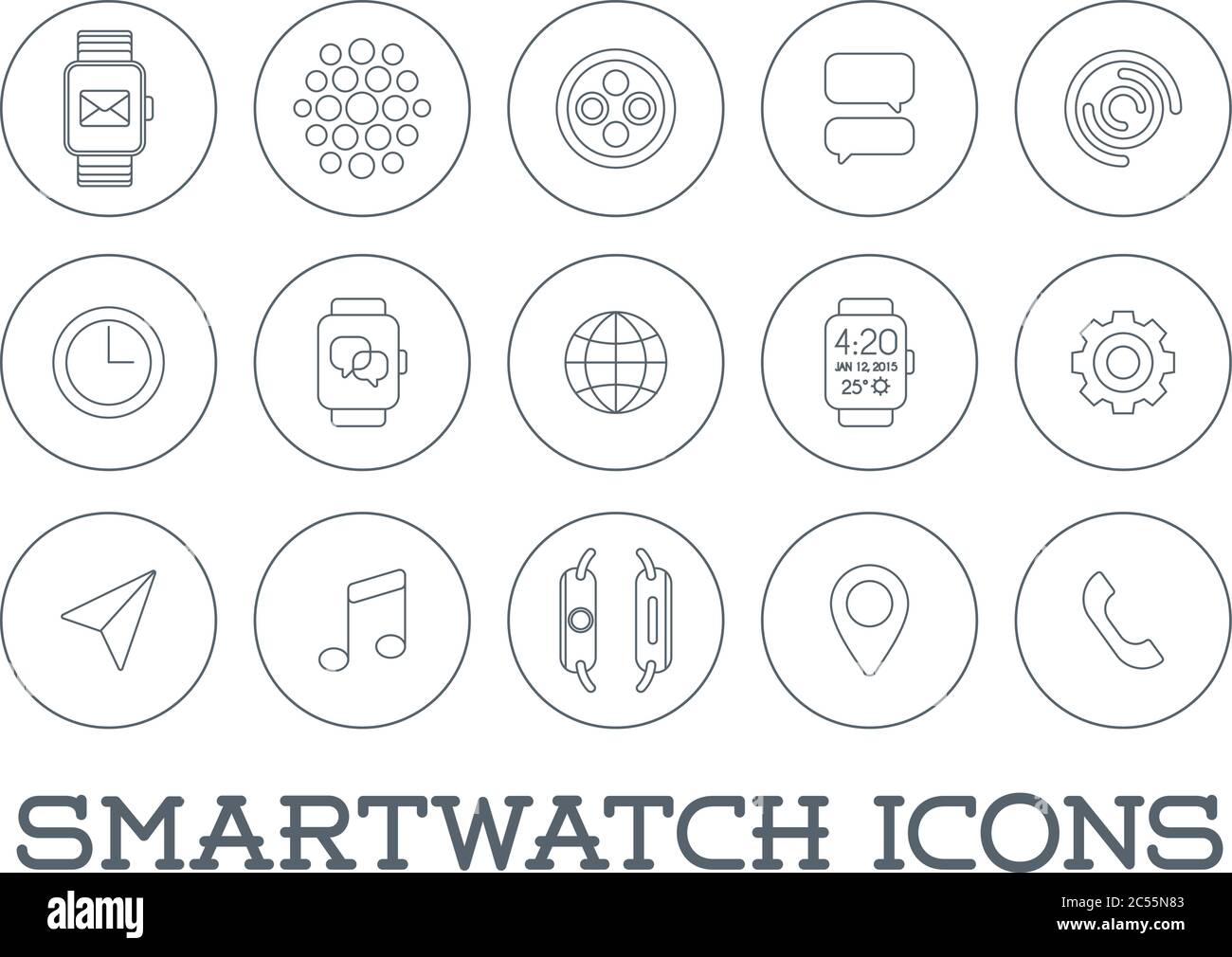 Smartwatch call icon set Cut Out Stock Images & Pictures - Alamy