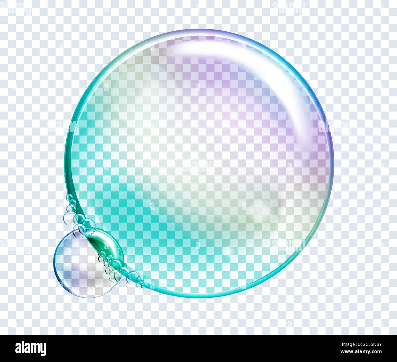Vector Rainbow Water Bubbles. Transparent Isolated Realistic Design ...