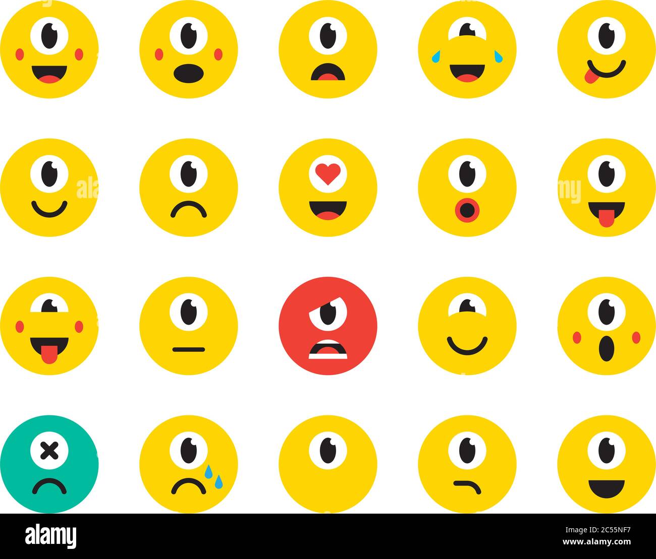 Set of Emoticons or Emoji. Vector Illustration Stock Vector Image & Art ...