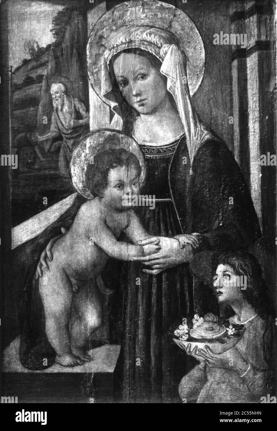 Italian - Madonna and Child with an Angel Stock Photo - Alamy