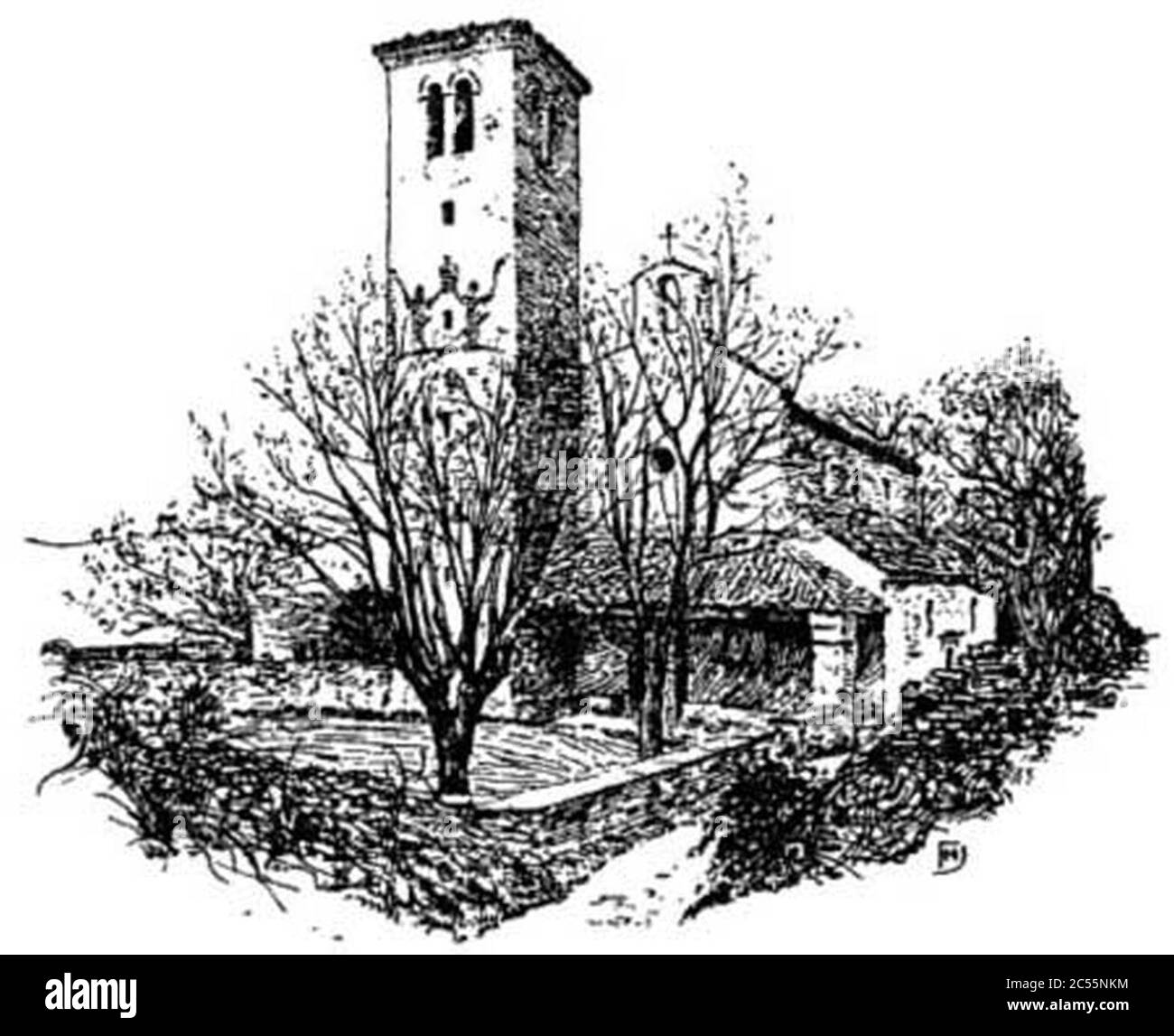 Italian Church Drawing Stock Photo - Alamy