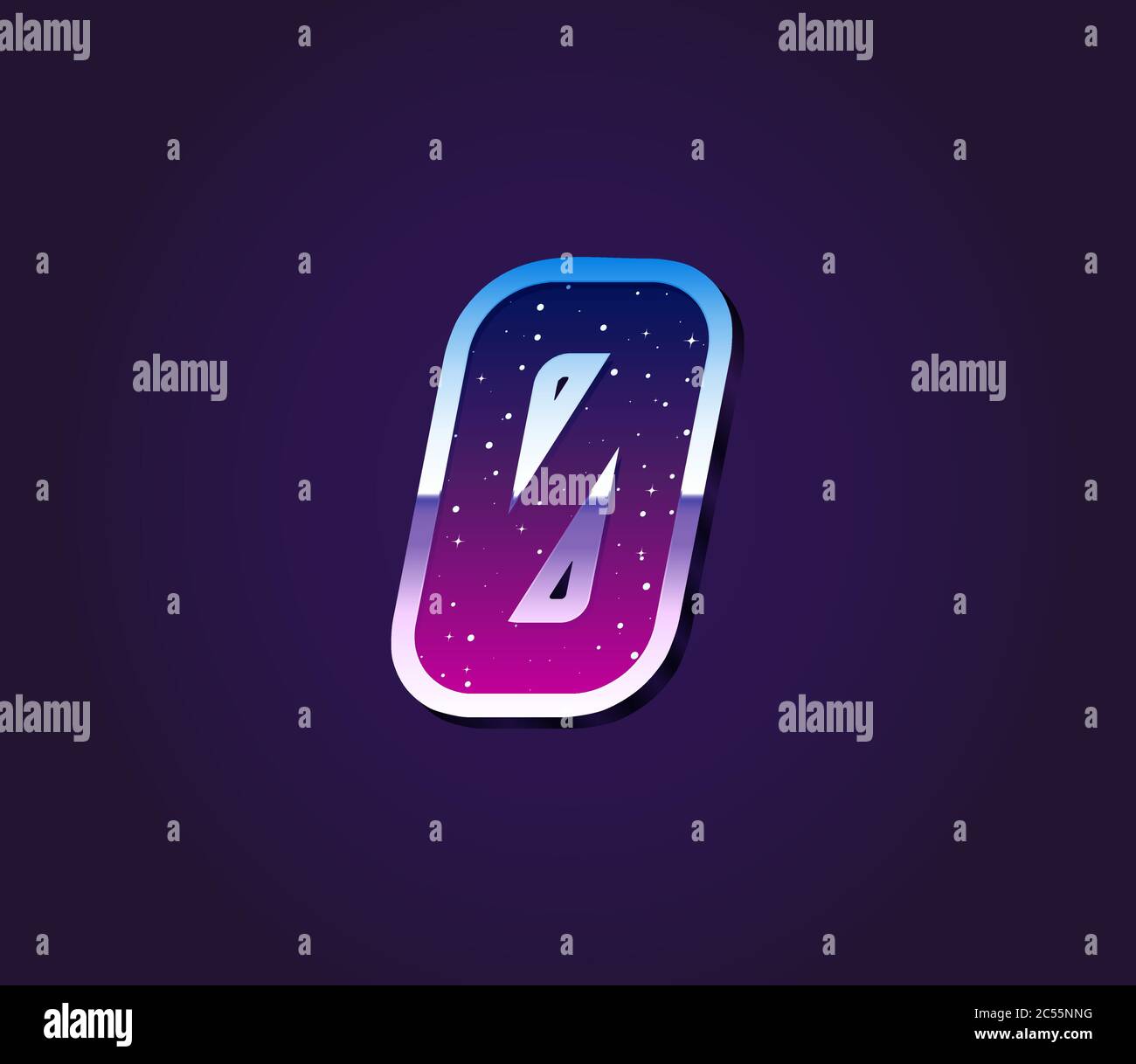 80s Style Retro Sci-Fi Font Digit or Number Vector Stock Vector Image ...