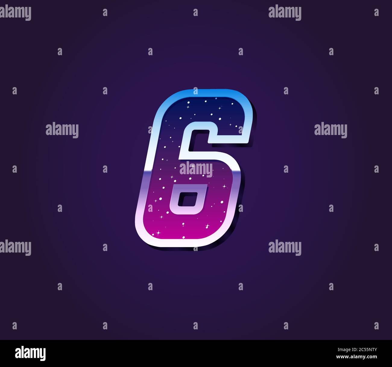 80s Style Retro Sci-Fi Font Digit or Number Vector Stock Vector Image ...