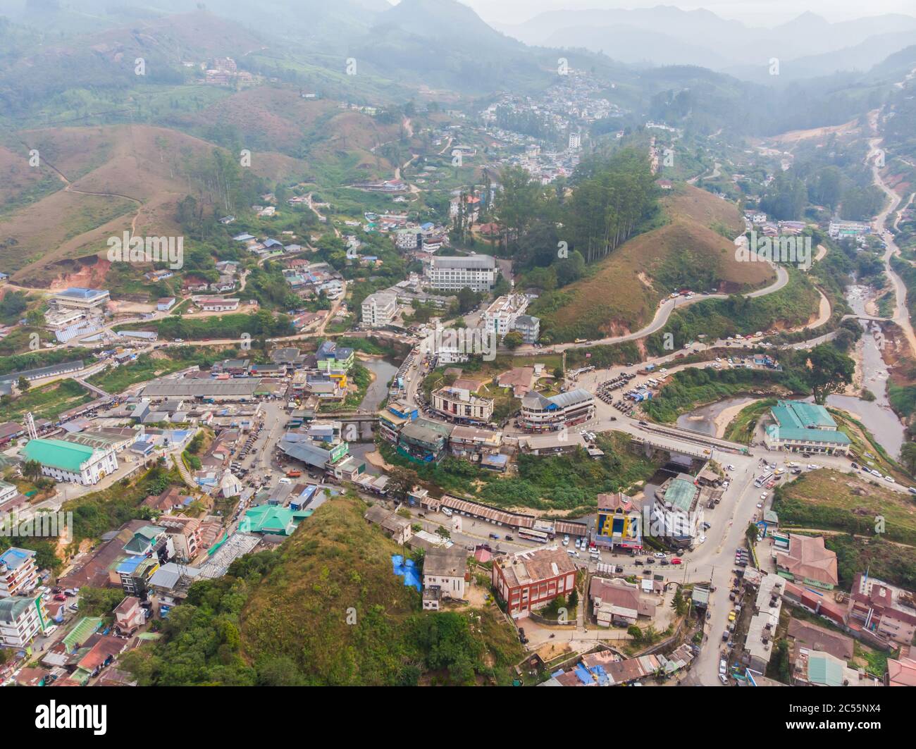 Aerial view of the city of Munnar in Kerala. India Stock Photo - Alamy