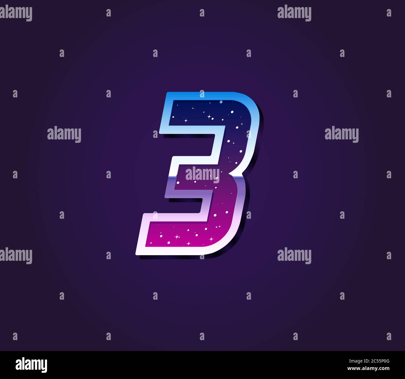 80s Style Retro Sci-Fi Font Digit or Number Vector Stock Vector Image ...