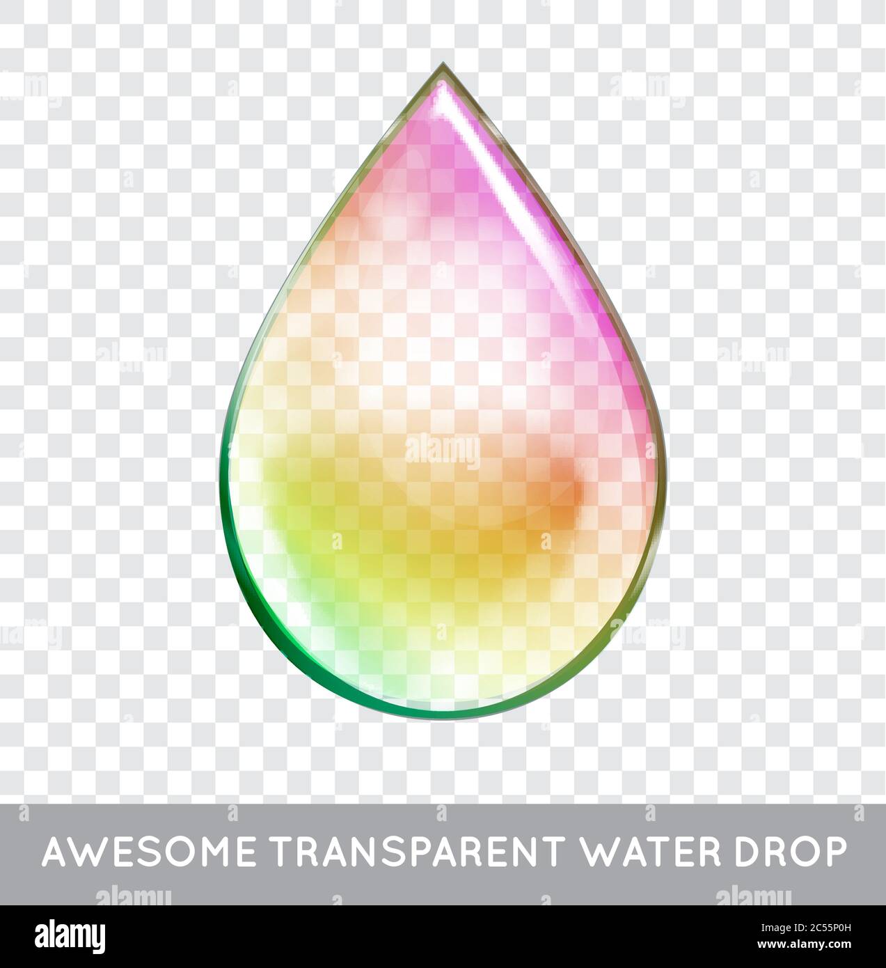 Vector Rainbow Water Drop. Transparent Isolated Realistic Design ...