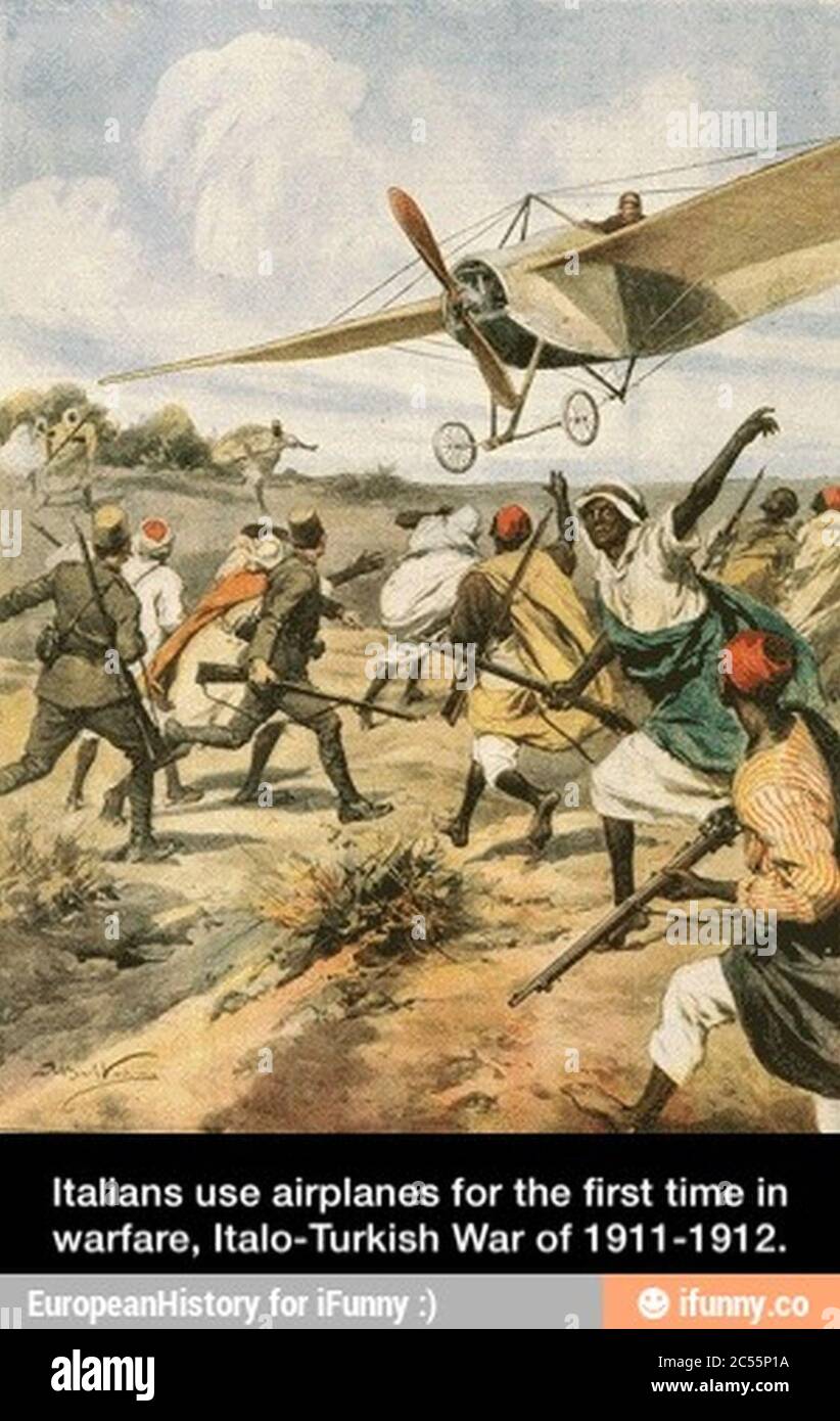 Italian Taube aircraft in use against Ottoman forces in Libya 1911 or ...