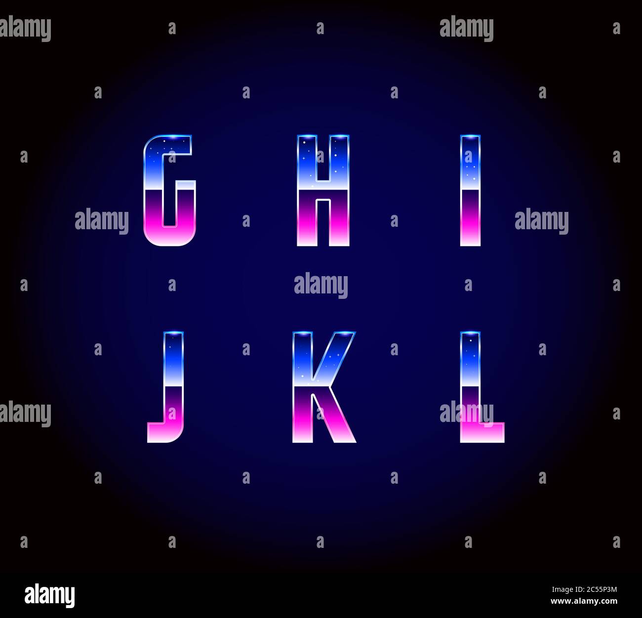 80s Retro Futurism Sci-Fi Font Alphabet Vector Stock Vector Image & Art ...