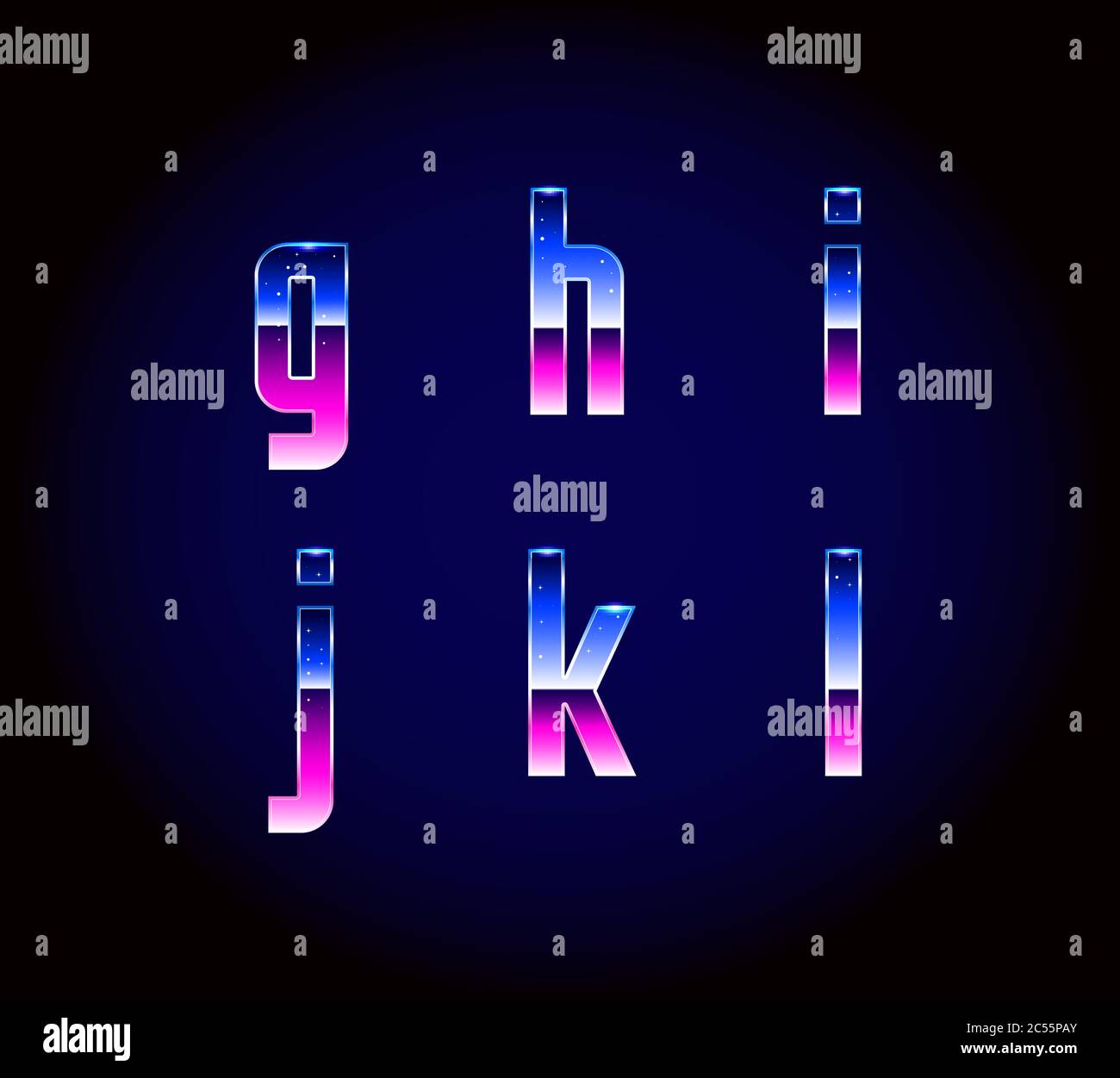 80s Retro Futurism Sci-Fi Font Alphabet Vector Stock Vector Image & Art ...