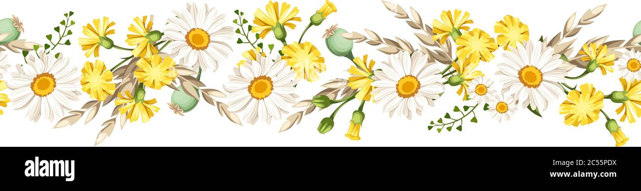 Yellow Daisy Border Clipart