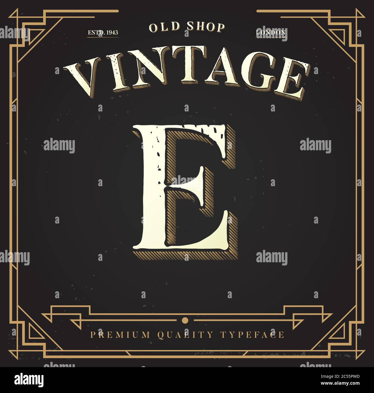 Alphabet Vector Font. Letter with Classy Stylish Background Stock ...