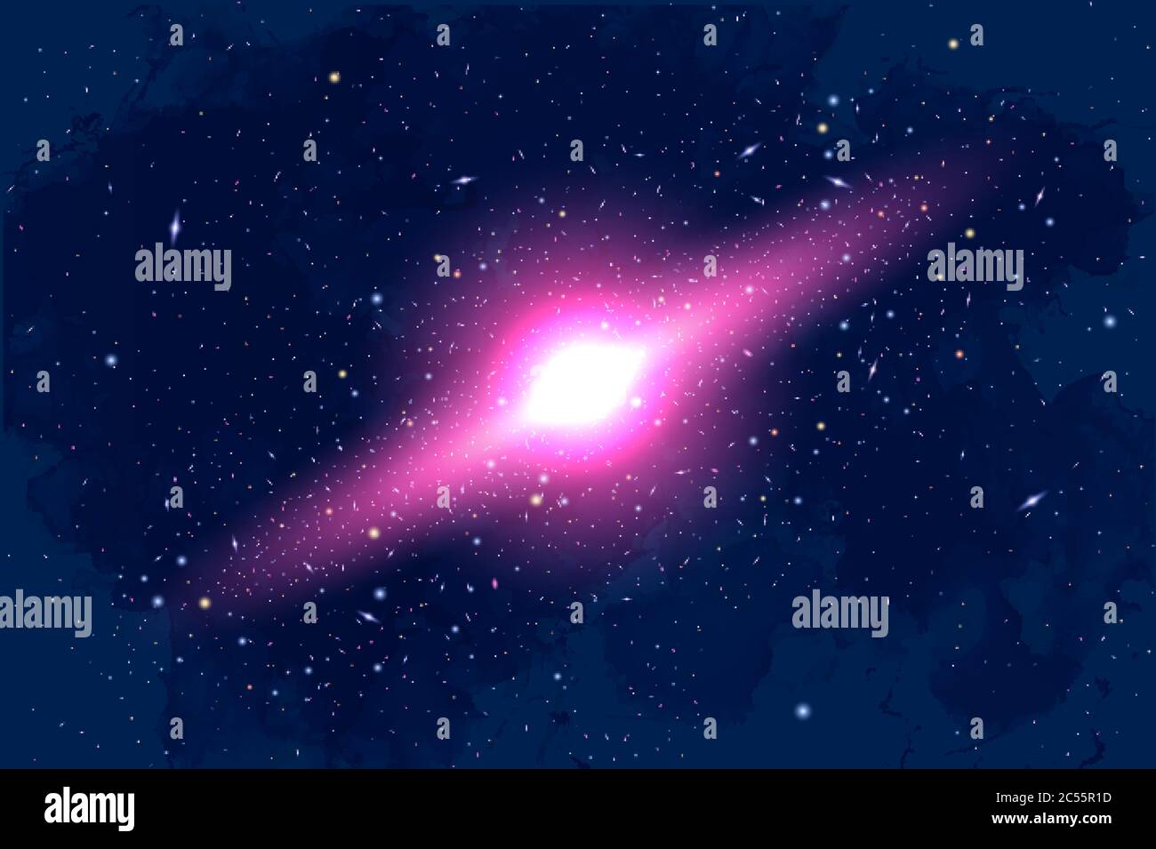 Vector Cosmology Illustration with Universe, Galaxy, Sun, Planets and ...