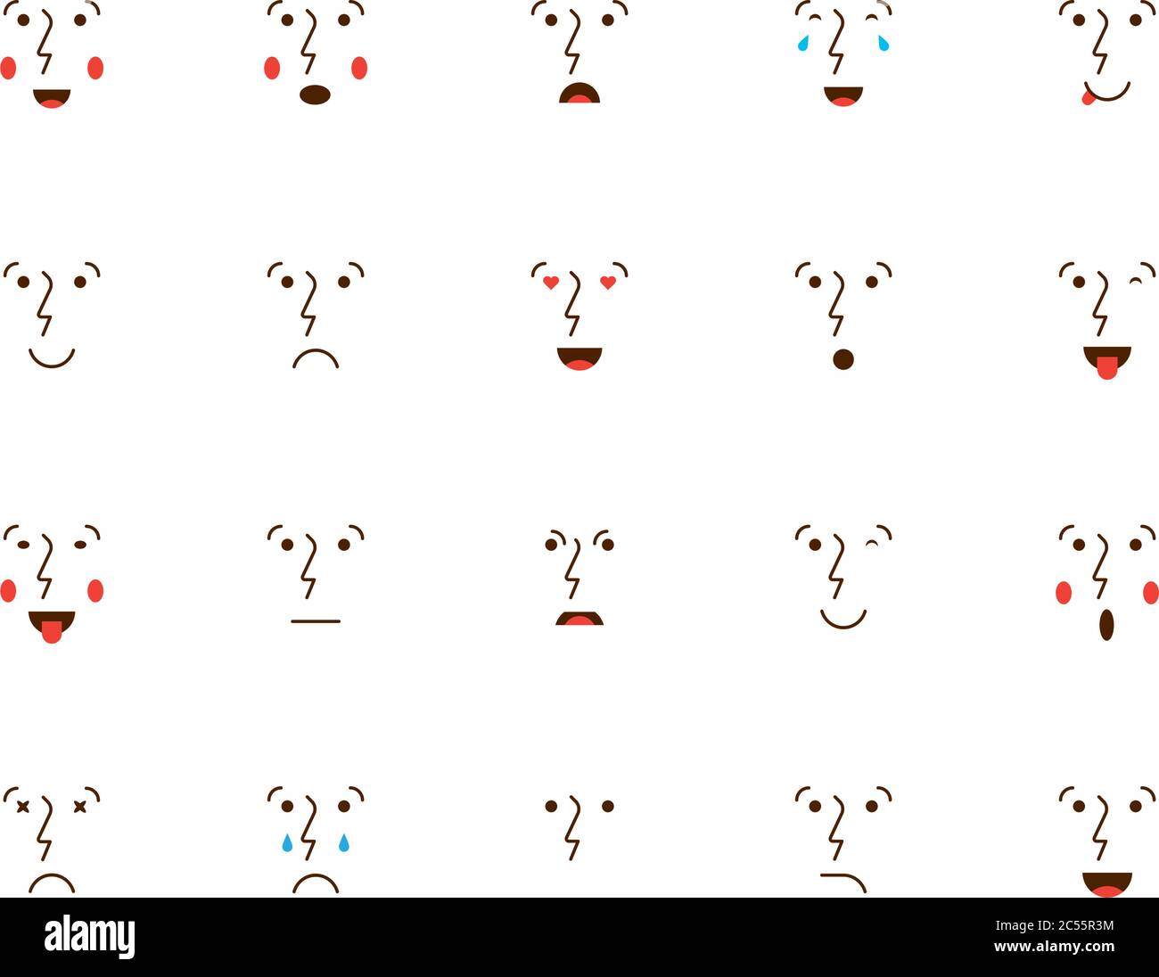 Set of Emoticons or Emoji. Vector Illustration Stock Vector Image & Art ...