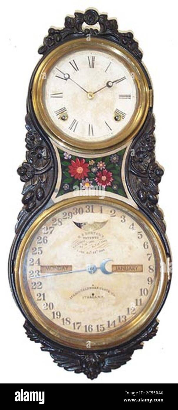 Ithaca Calendar Clock04 Stock Photo - Alamy