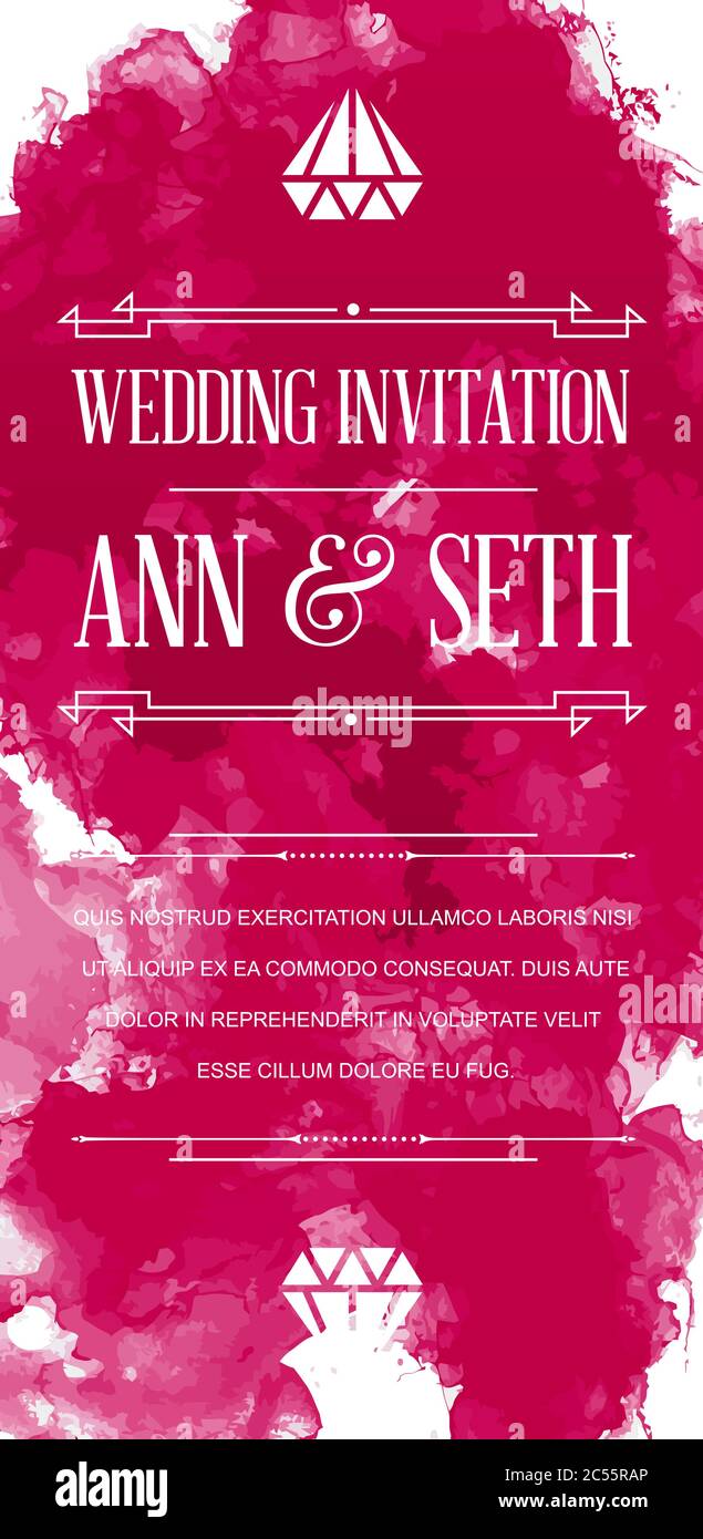 Vector Bright Colorful Watercolor Art Style Invitation for Celebration ...