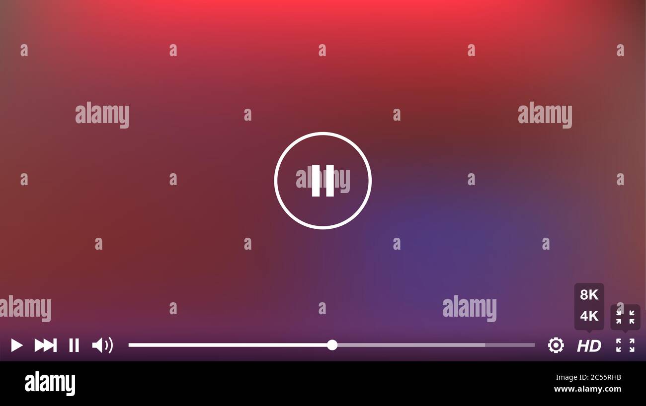 Video Player Window with Menu and Buttons Panel Vector Stock Vector ...
